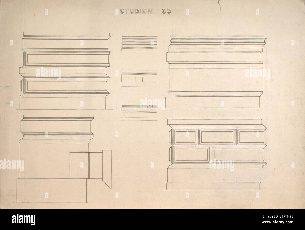 Adolf Loos (Zeichner in) Work from Loos, cornices. Sign paper; ink 1885 ...