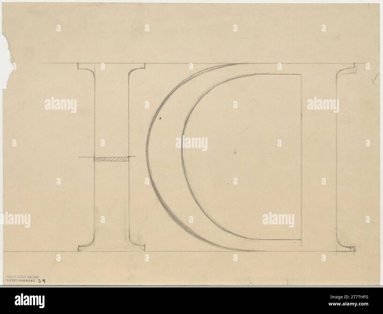 Adolf Loos (Entwerfer in) Vienna, Kärntnerstraße 39, portal script of ...
