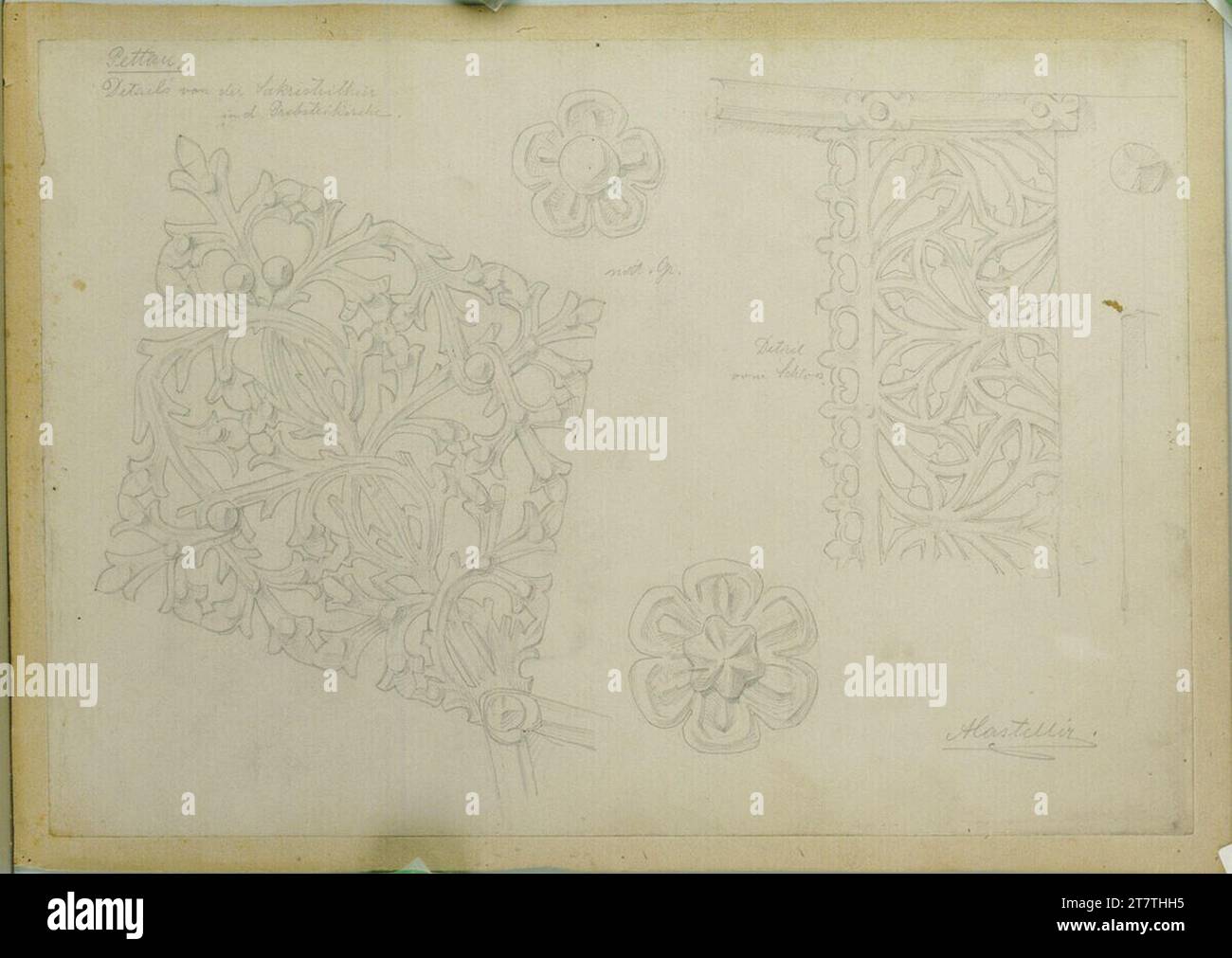 Alfred Castelliz (Zeichner in) Pettau (Ptuj, Slovenia), Probsteikirche ...