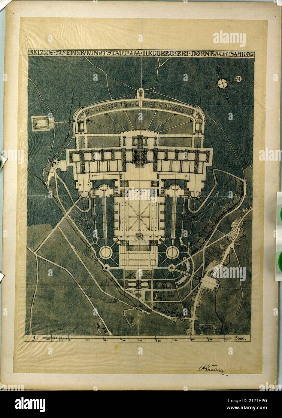 Alfred Castelliz Vienna, Heuberg near Dornbach, draft of an art academy ...