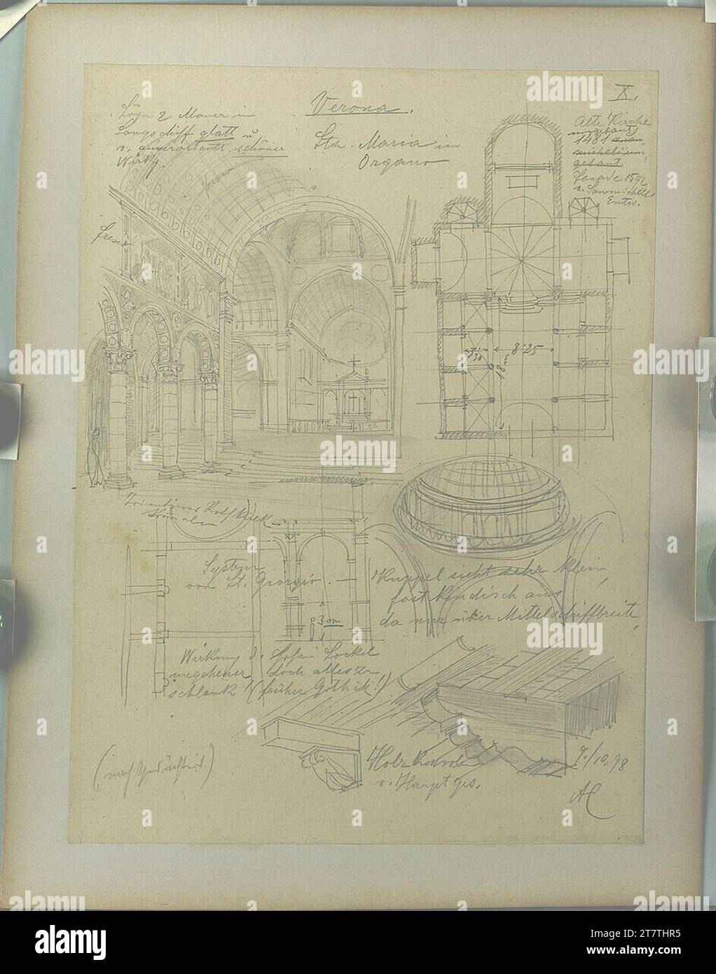 Alfred Castelliz (Zeichner in) Verona, S. Maria in Orcagno, floor plan ...