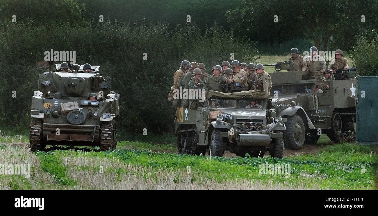 Half track, trucks and tank. Victory Show. Leicester. 20213 Stock Photo ...