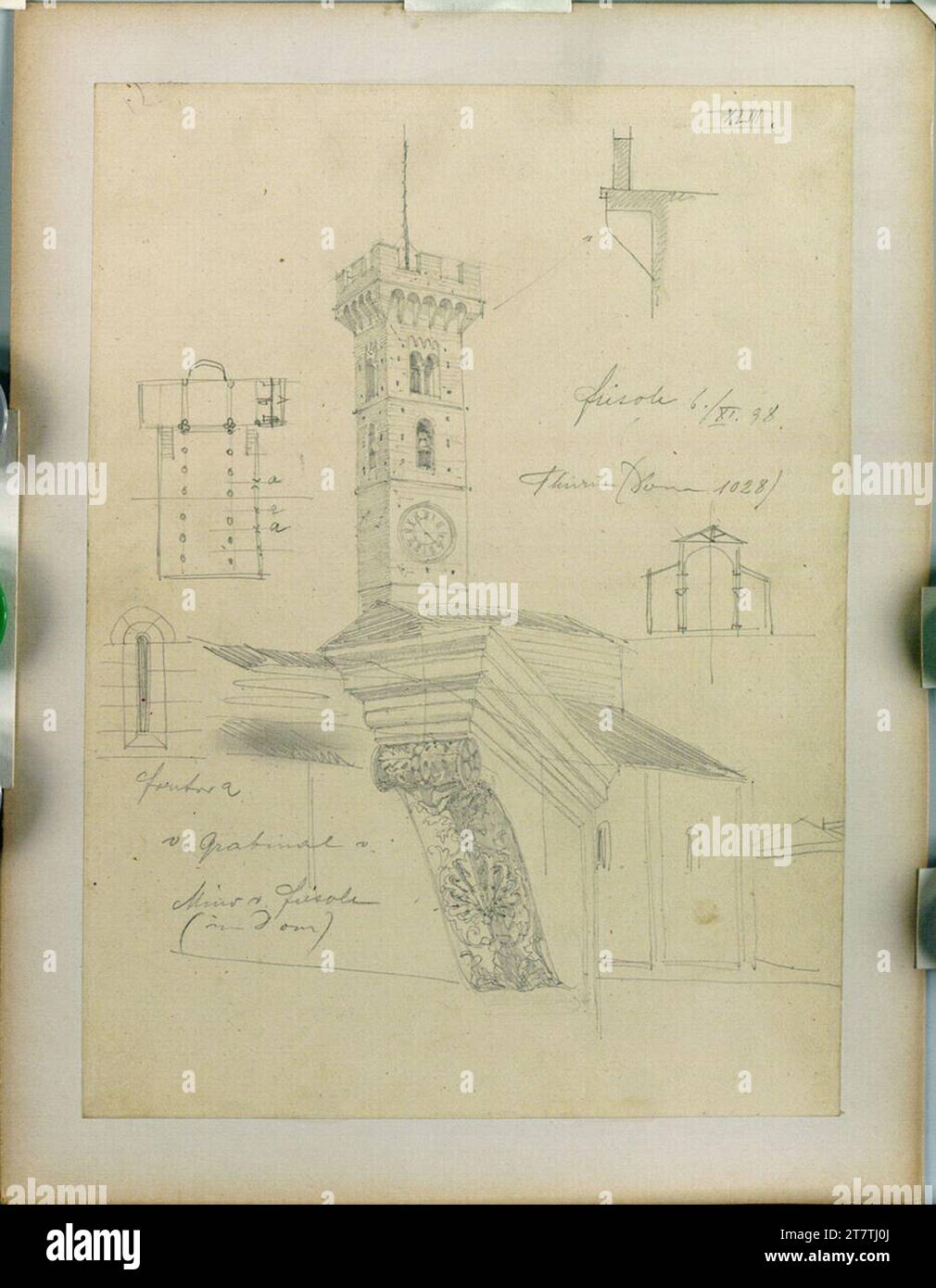 Alfred Castelliz (Zeichner in) Fiesole, cathedral, floor plan, cross ... Alfred Castelliz (Zeichner in) Fiesole, cathedral, floor plan, cross ...