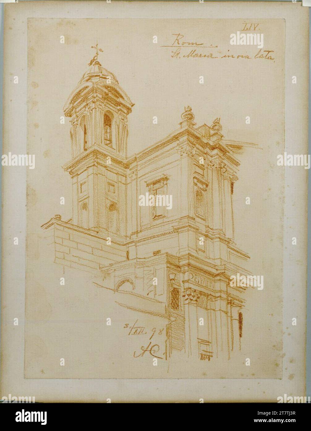 Alfred Castelliz (Zeichner in) Rome, S. Maria in Via Lata, front view ...