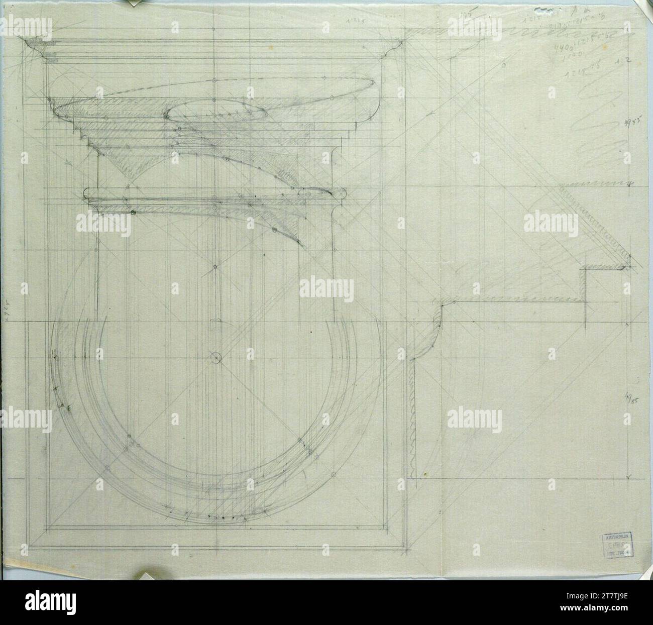 Alfred Castelliz (Zeichner in) Rome, Marcellus-Theater, details of the ...