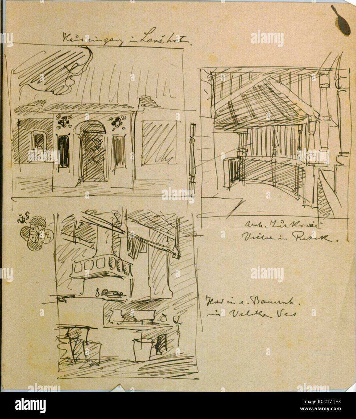 Alfred Castelliz (Zeichner in) Lanzhot (southern Moravia), house ...