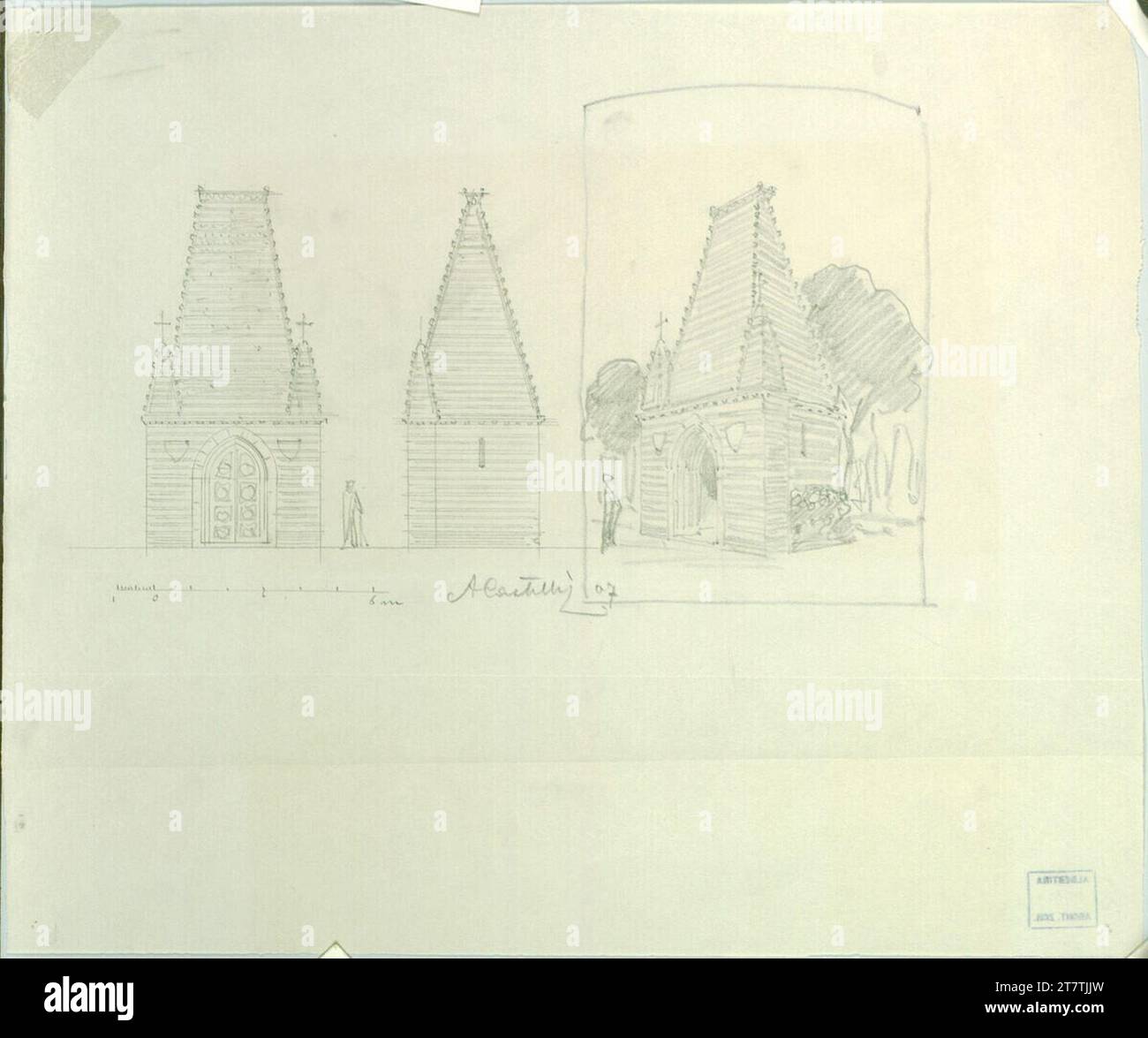 Alfred Castelliz Vienna, Döblingen cemetery, grave chapel for Baronin ...