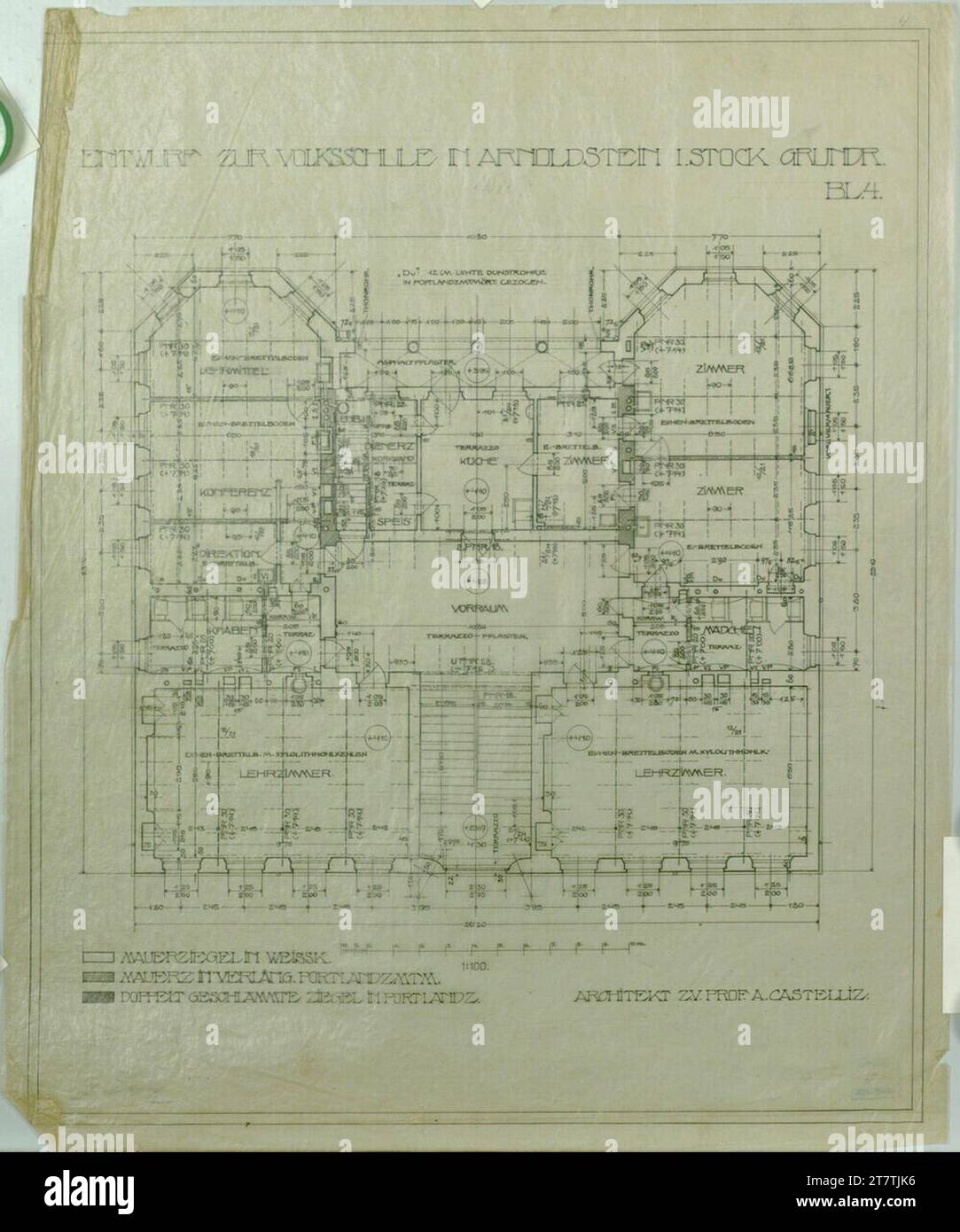 Alfred Castelliz Arnoldstein, elementary school, floor plan 1st floor ... Alfred Castelliz Arnoldstein, elementary school, floor plan 1st floor ...