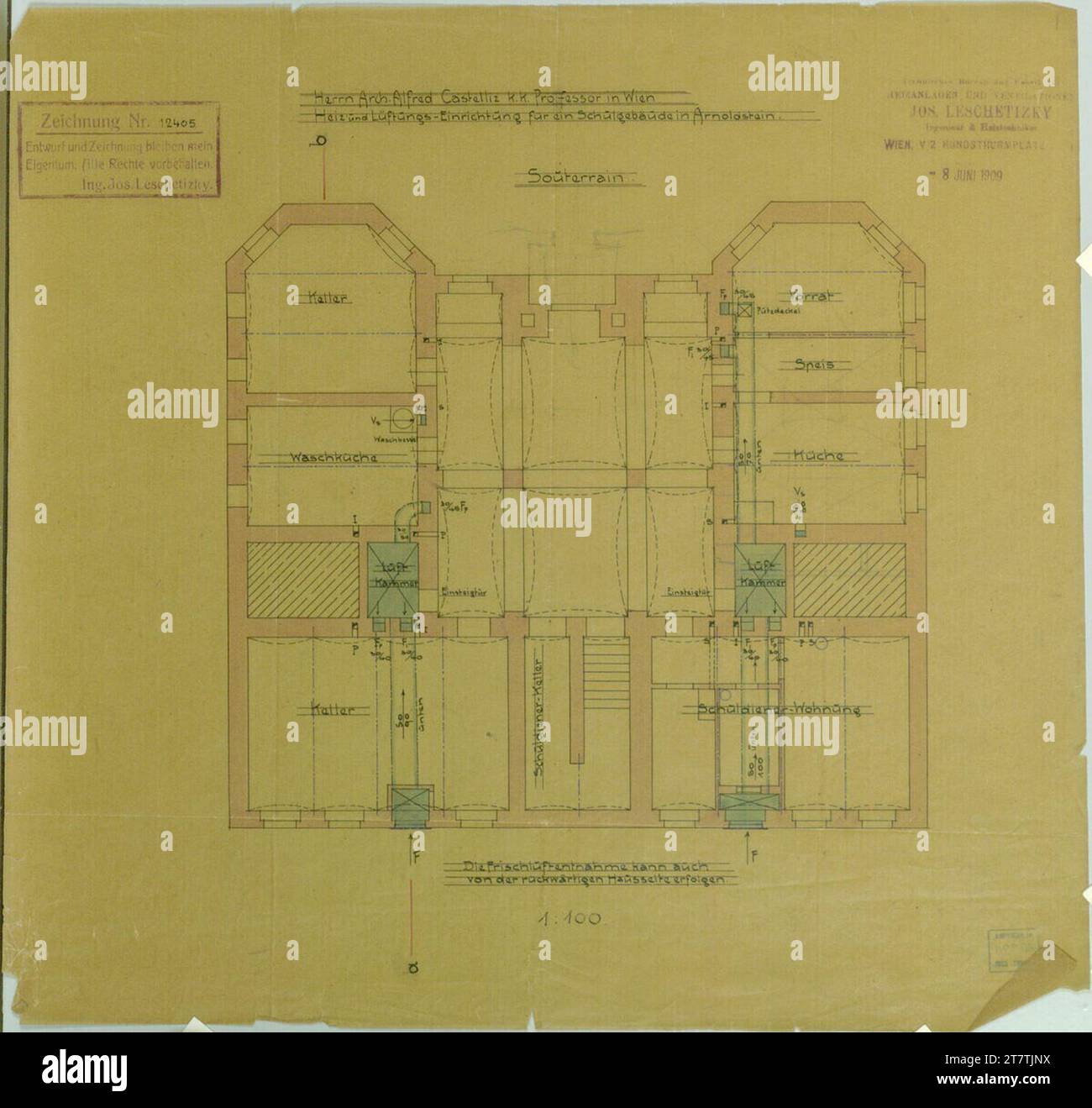 Alfred Castelliz Arnoldstein, elementary school, floor plan basement ... Alfred Castelliz Arnoldstein, elementary school, floor plan basement ...