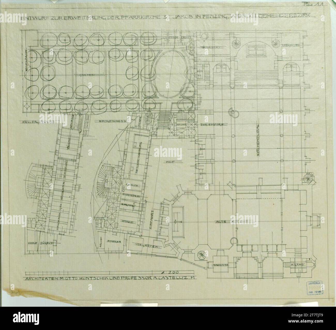 Alfred Castelliz Vienna-Penzing, extension of the parish church of St ...