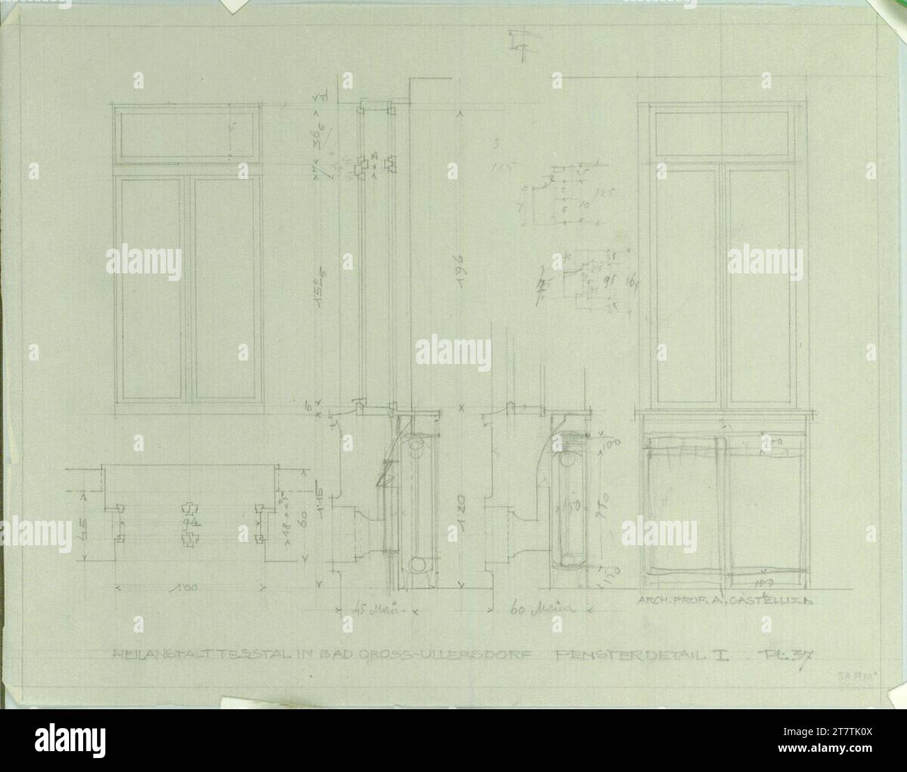 Alfred Castelliz Bad Groß Ullersdorf (Northern Moravia), Sanatorium Thesstal, window detail I ...