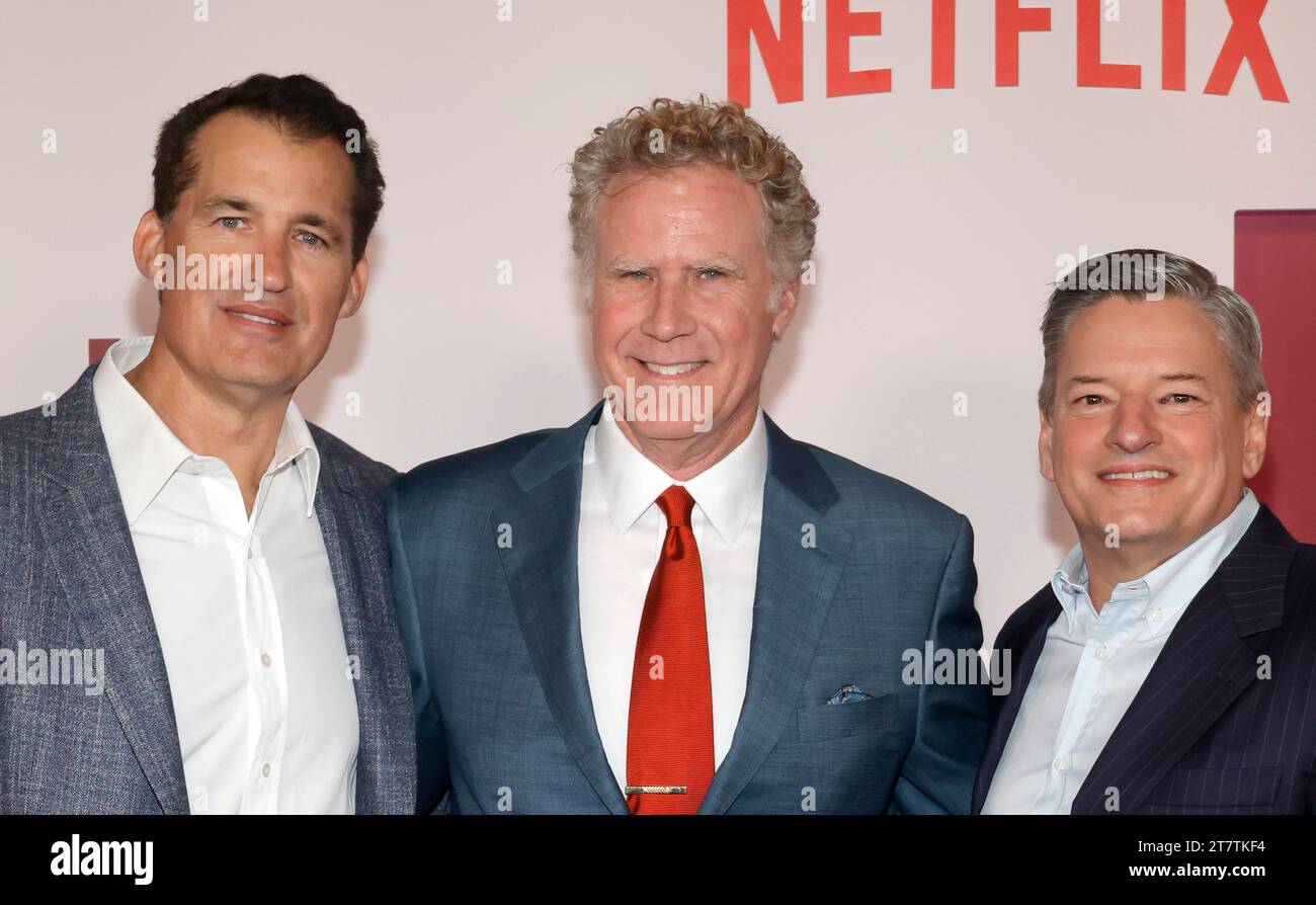 LOS ANGELES, CA - NOVEMBER 16: Scott Stuber, Will Ferrell, Ted Sarandos ...