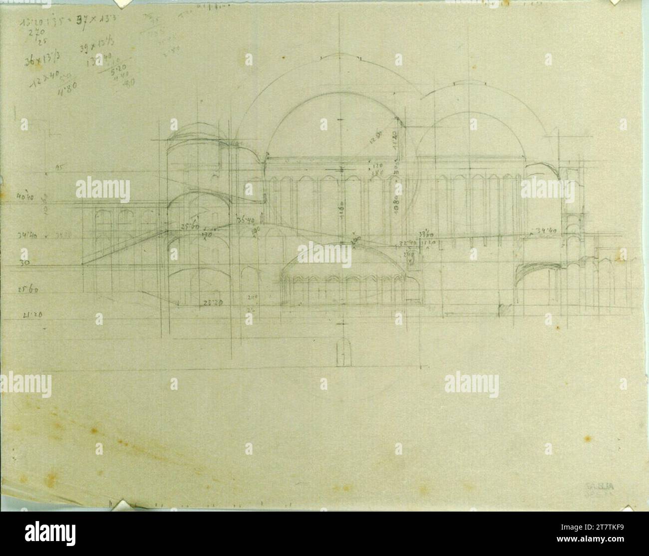 Alfred Castelliz Dornach, Goetheanum, dome building, longitudinal ...