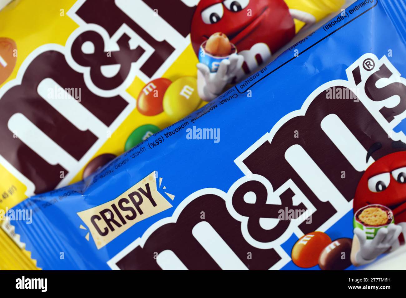 KHARKIV, UKRAINE - JANUARY 2, 2021 M and Ms colorful button shaped ...