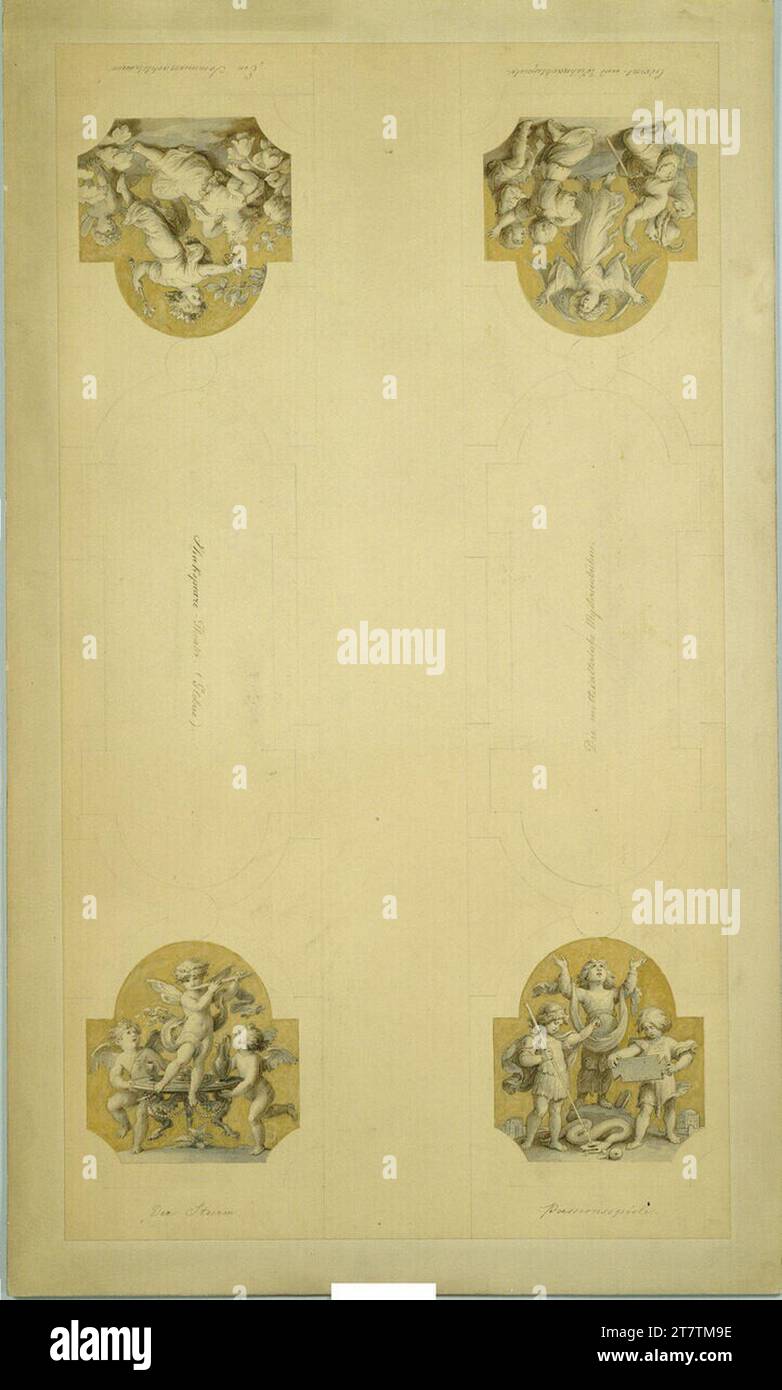 Carl Joseph Geiger Vienna I, Burgtheater, side wing, ceiling painting ...