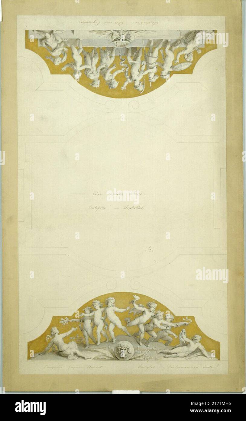 Carl Joseph Geiger Vienna I, Burgtheater, side wings, ceiling painting ...