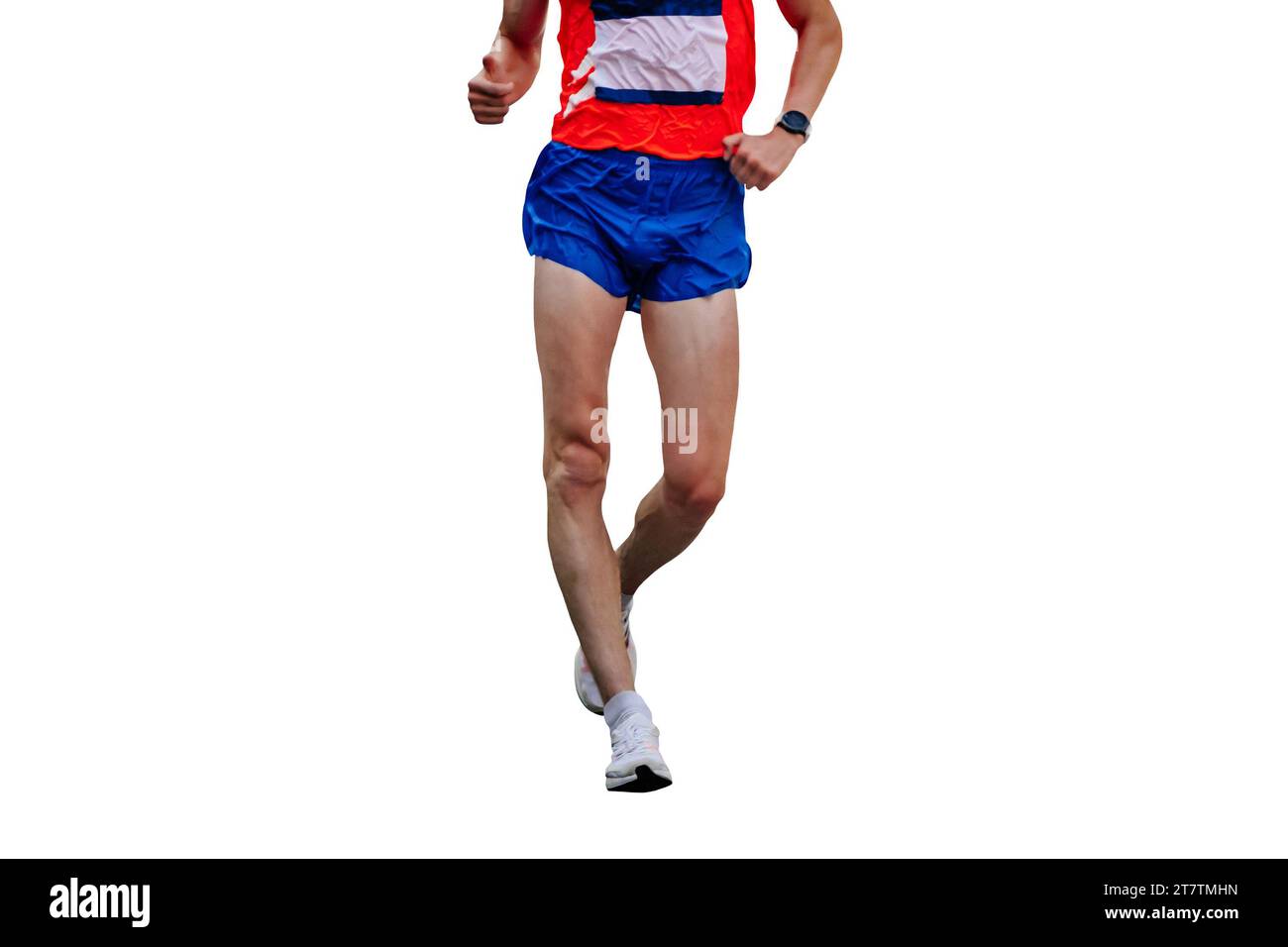 male racewalker walking distance in athletics competition, isolated on ...