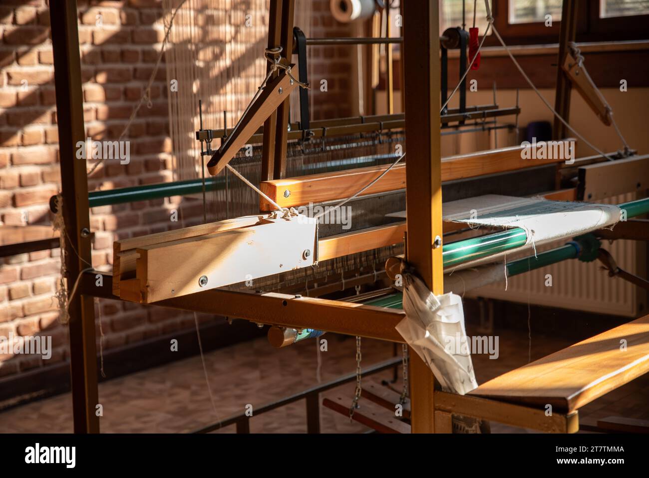 Traditional textile manufacture Weaving thread for the textile industry ...