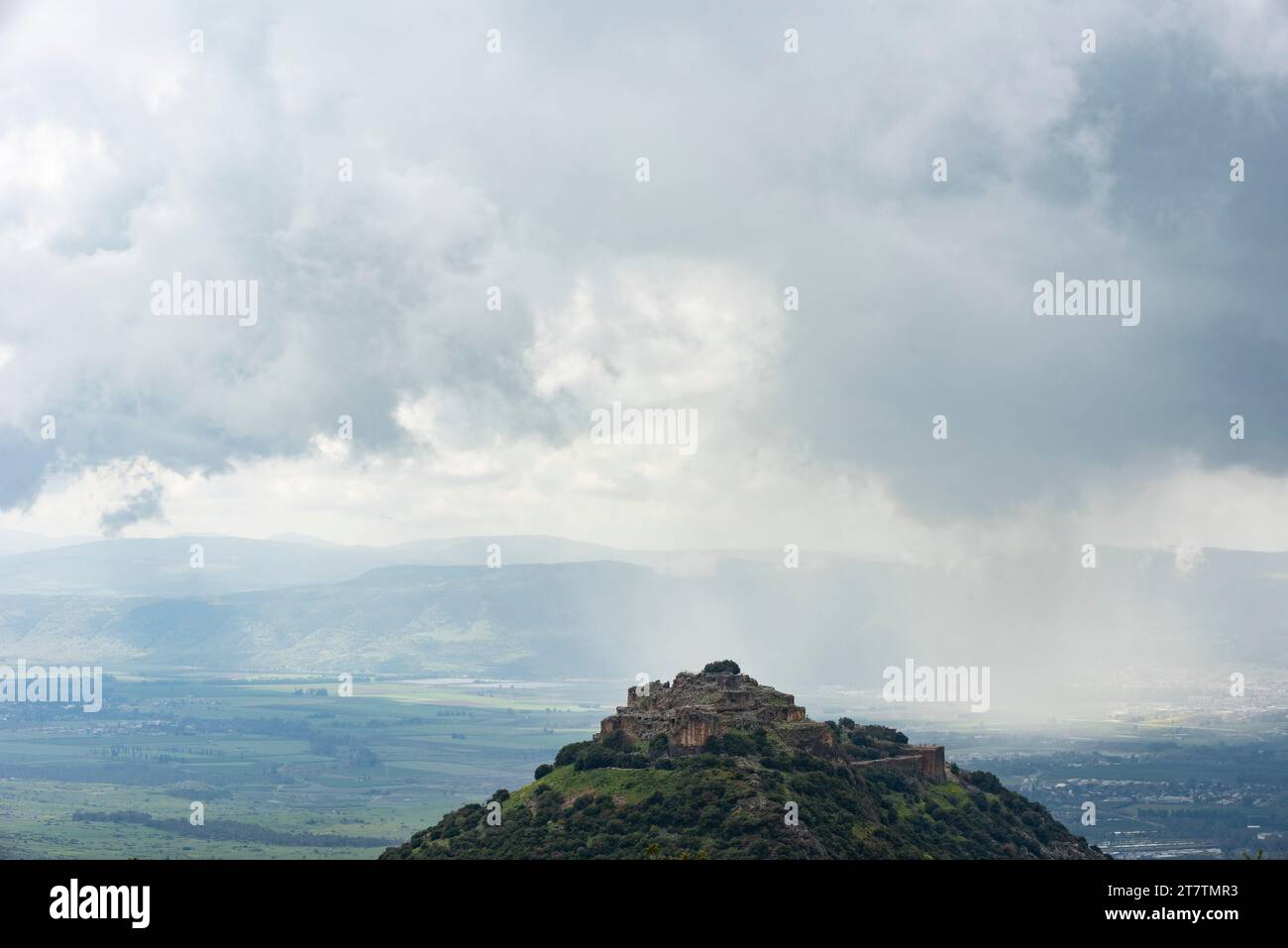 View of the ancient, mountaintop fortress named Nimrod's castle, which ...
