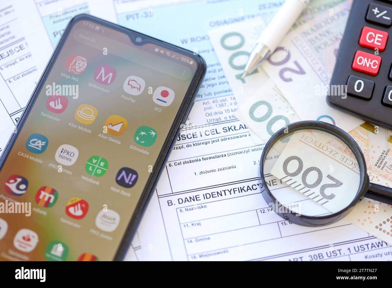 TERNOPIL, UKRAINE - AUGUST 3, 2023 Banking applications on screen of ...