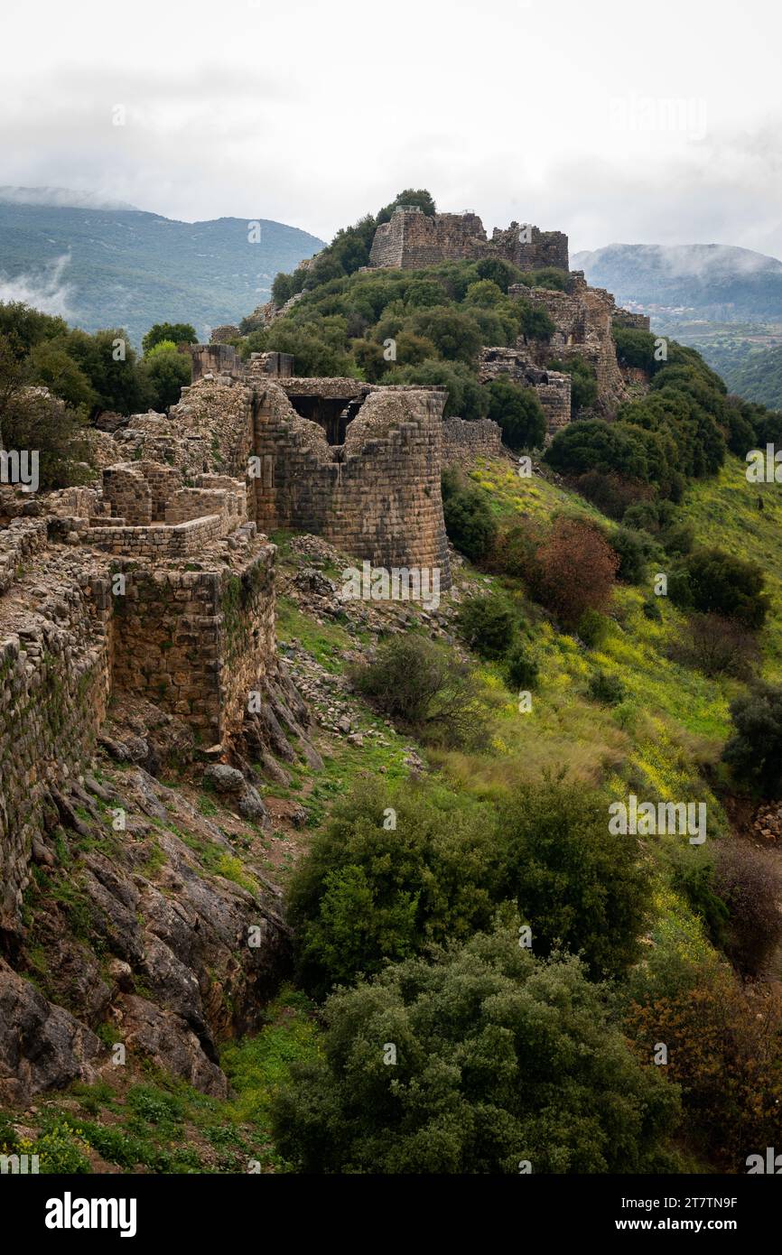 View of a section of the ancient, mountaintop fortress named Nimrod's ...