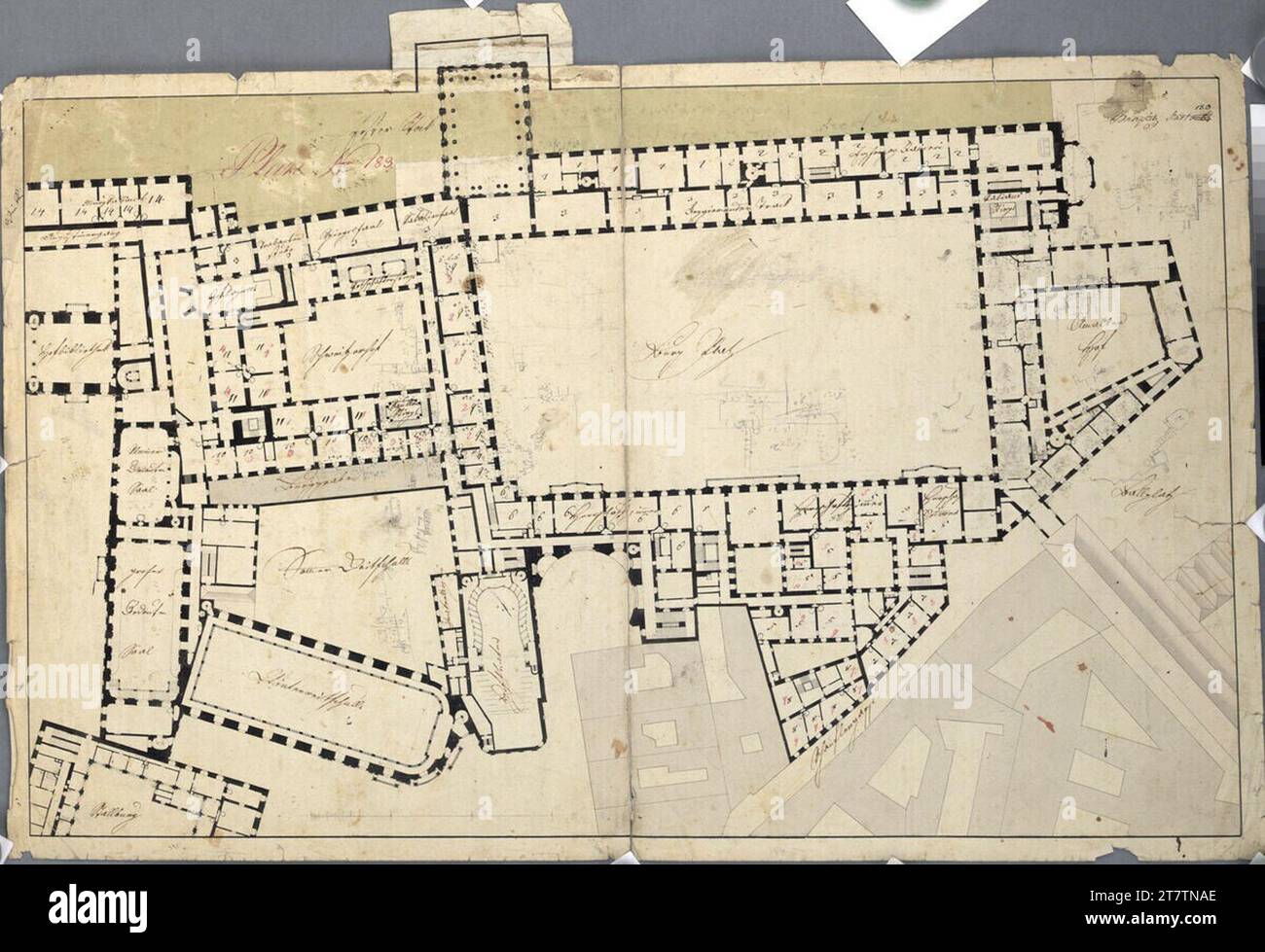 Anonym (Zeichner in) Vienna I, Hofburg, overall plan, 1st floor, floor ...