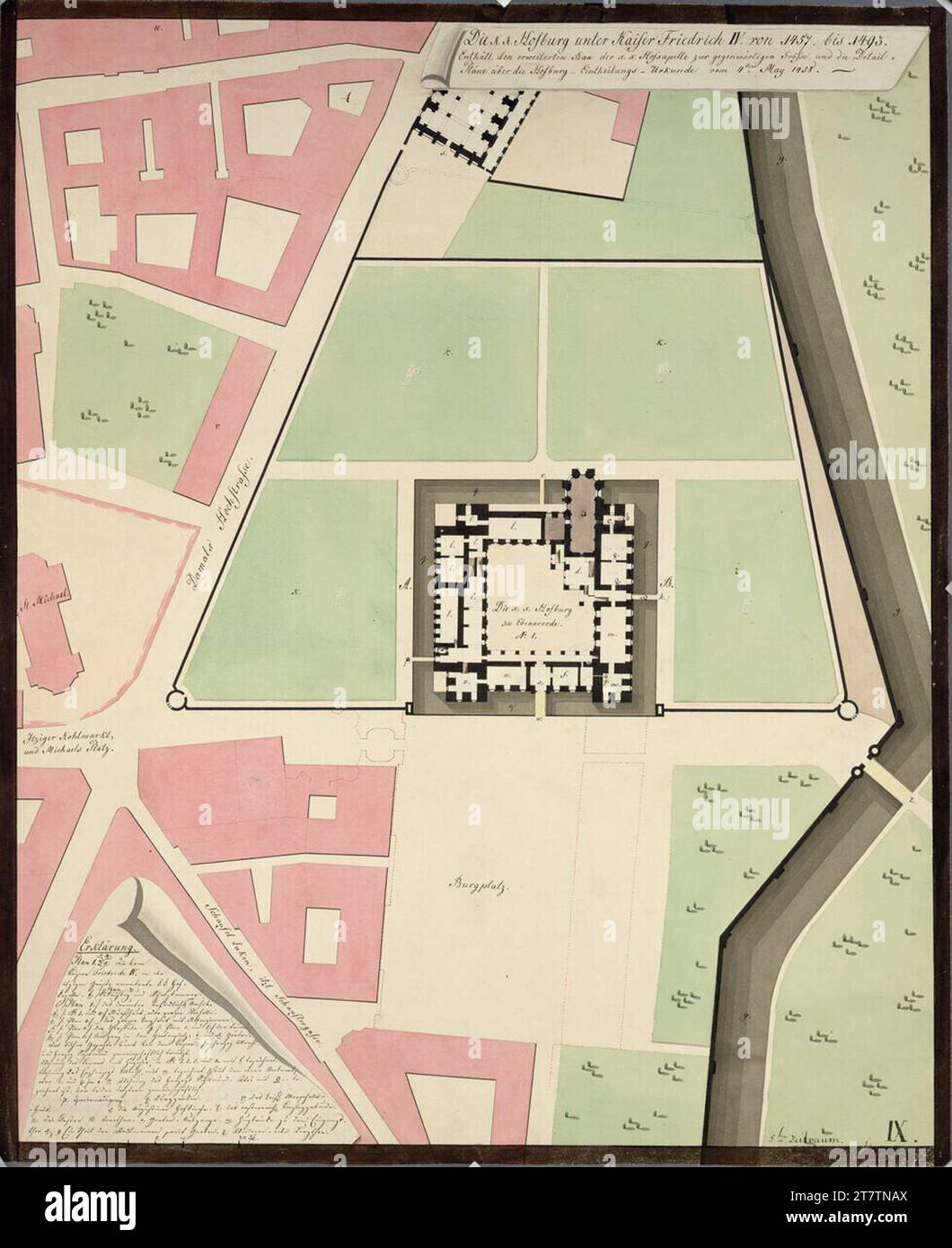 Johann Aman (Zeichner in) Vienna I, Hofburg, Aman reconstruction ...