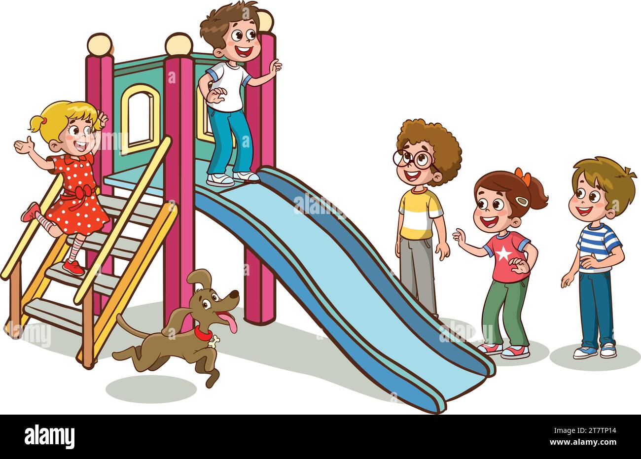 kids activities at the playground.Children playing in the park ...