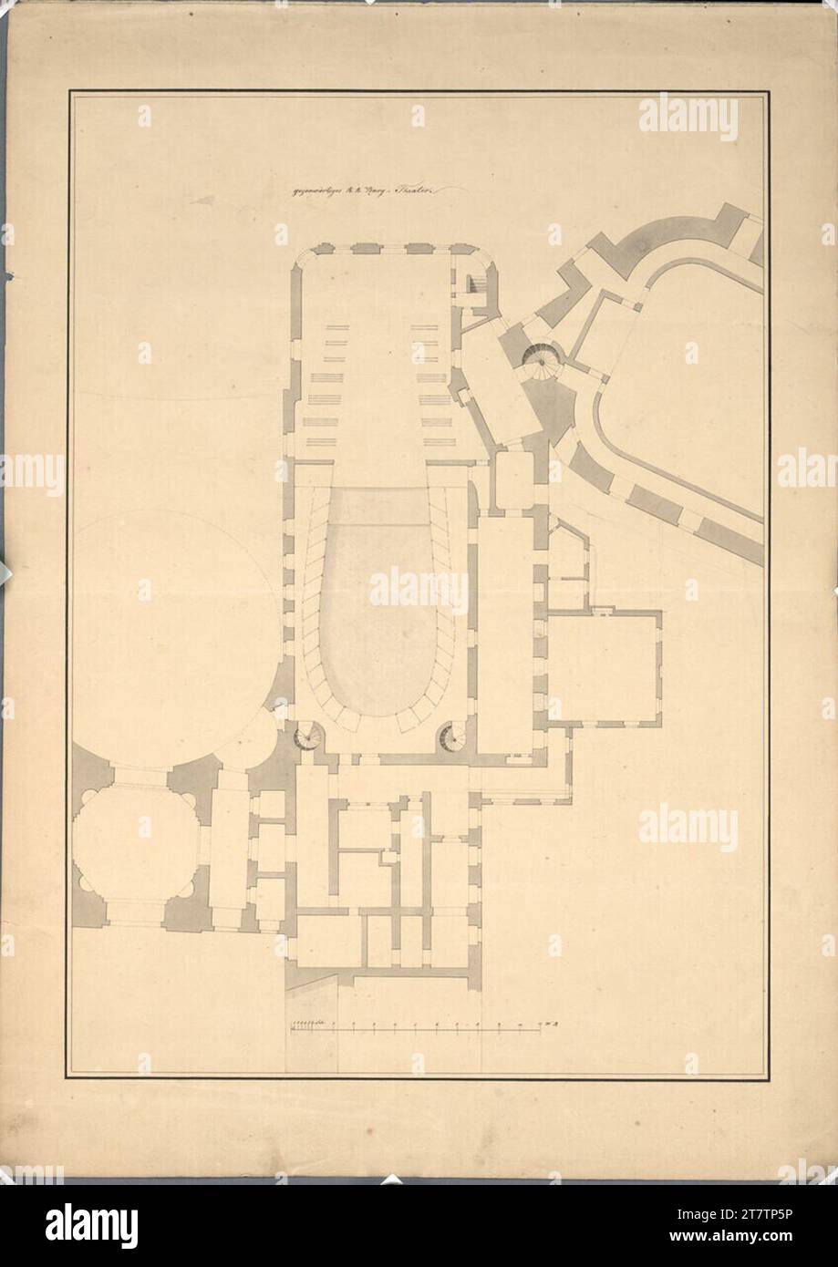 Anton Ortner (Architekt in) Vienna I, Hofburg, old Burgtheater, ground ...