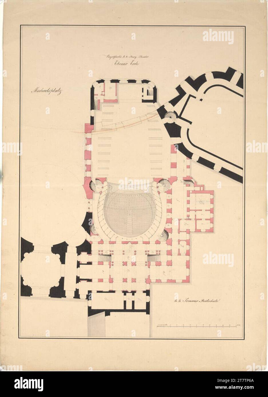 Anton Ortner (Architekt in) Vienna I, Hofburg, old Burgtheater ...