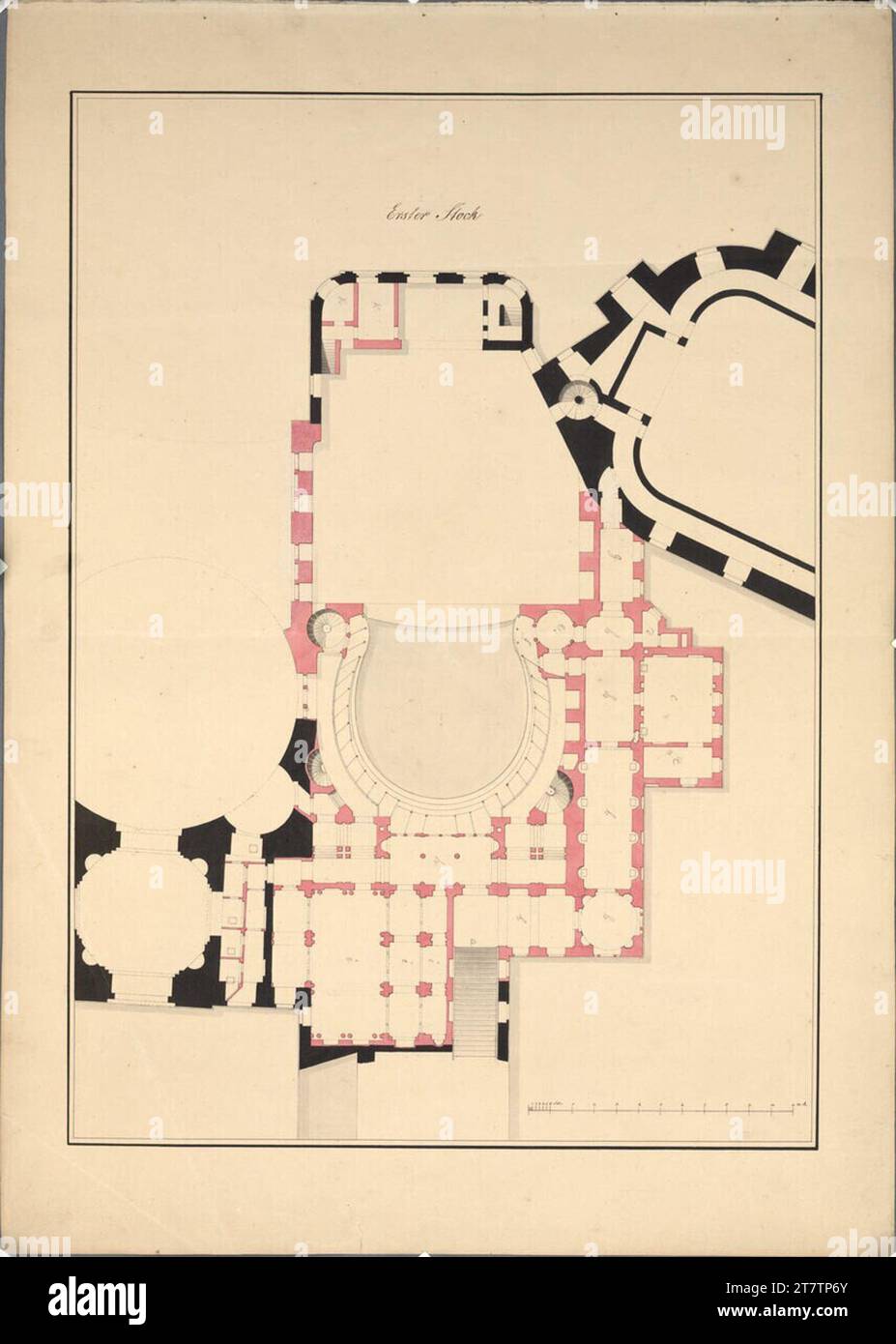 Anton Ortner (Architekt in) Vienna I, Hofburg, old Burgtheater ...