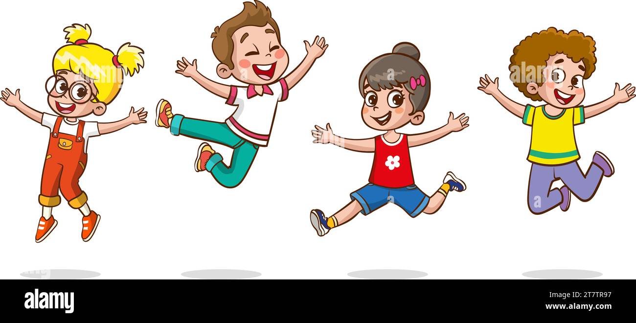 Group children playing, spending time in games, having fun, fooling ...