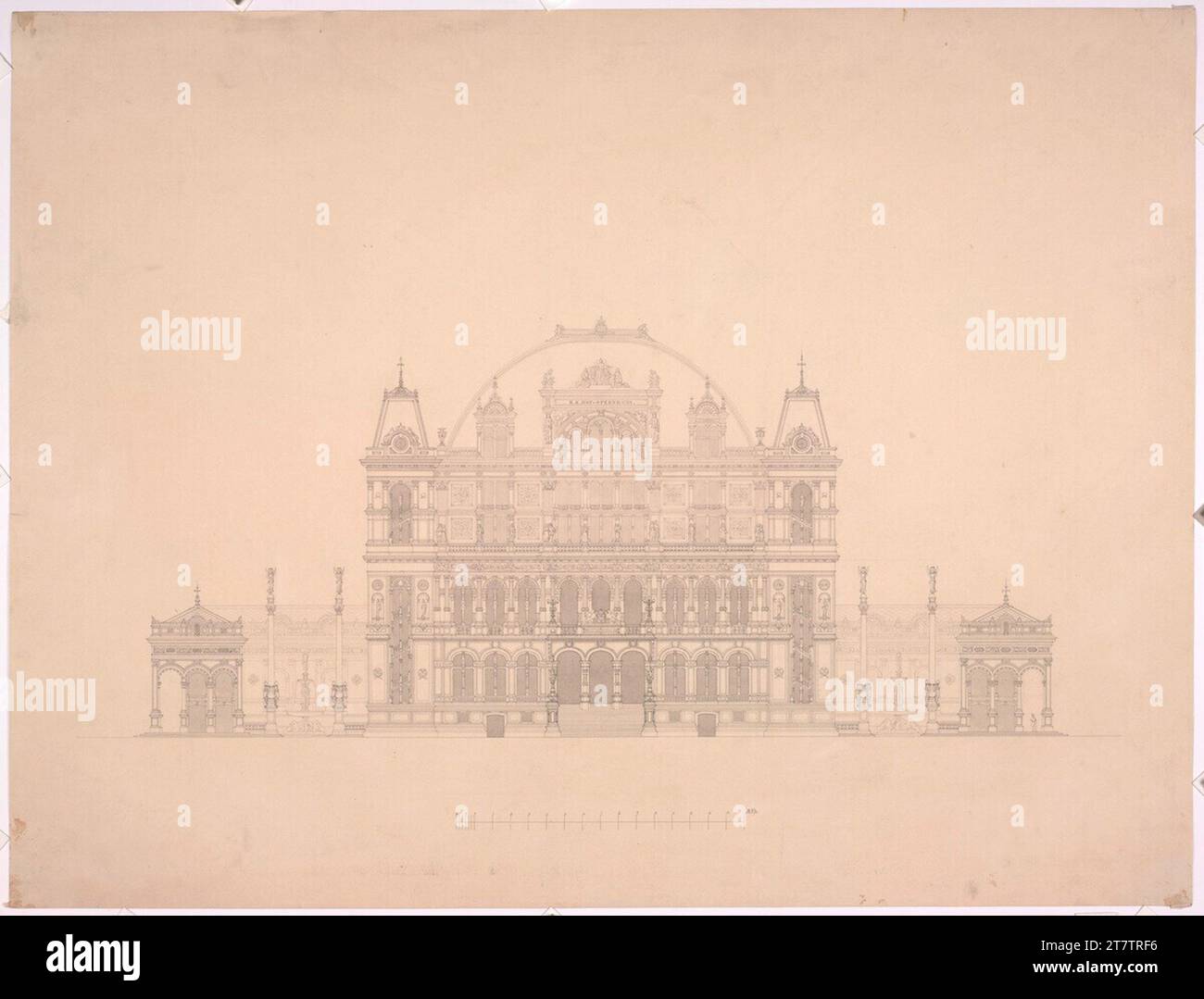 Carl von Hasenauer Court opera competition, tort. Feder in black and ...