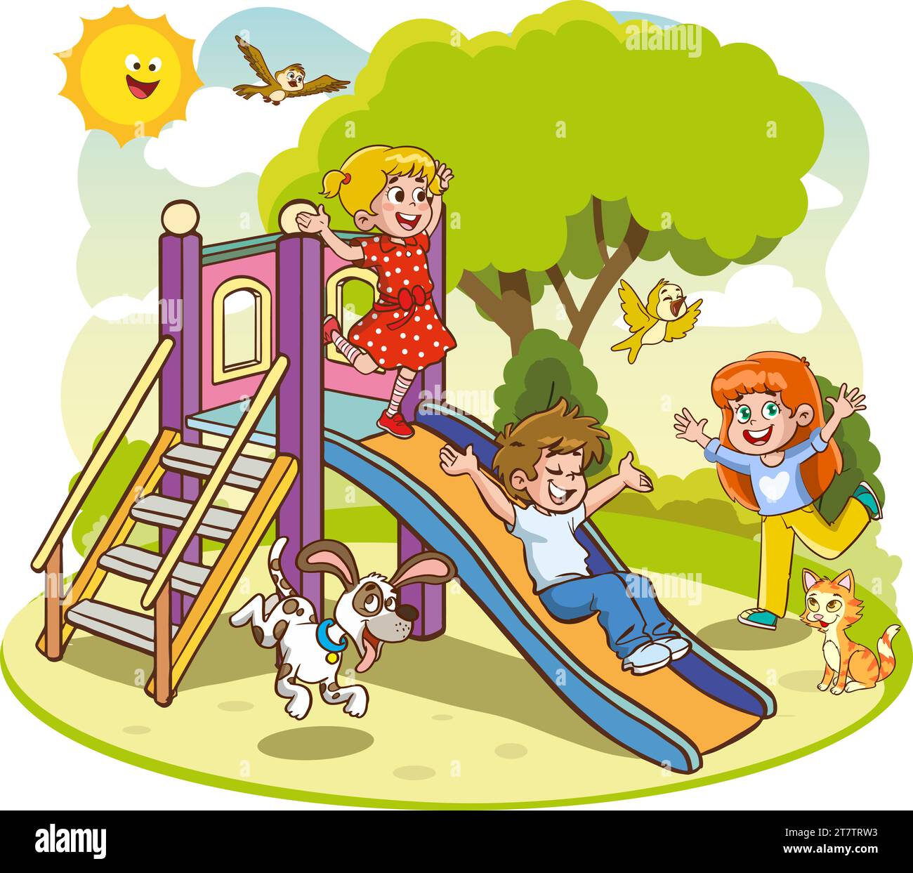 Kids playing garden swing ball hi-res stock photography and images - Alamy