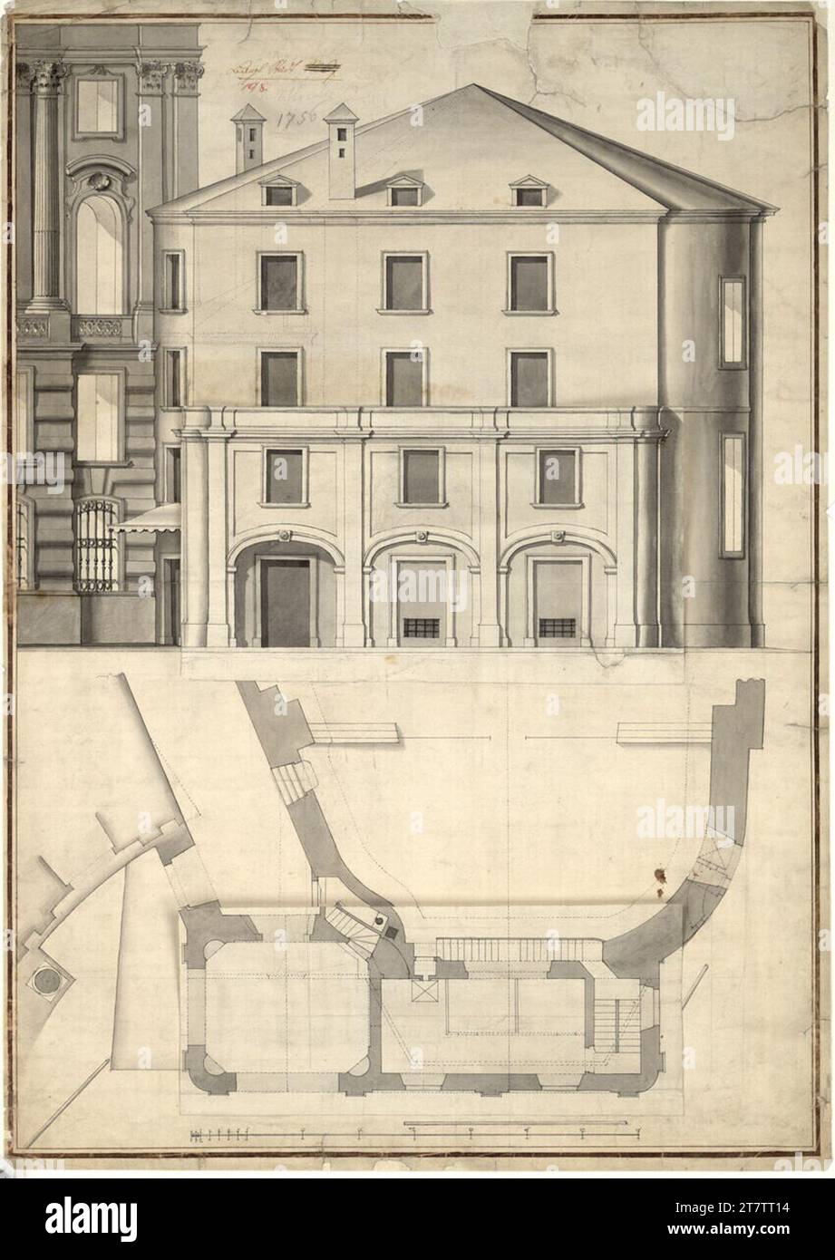 Anonym (Architekt in) Vienna I, Hofburg, Old Burgtheater, stage house ...