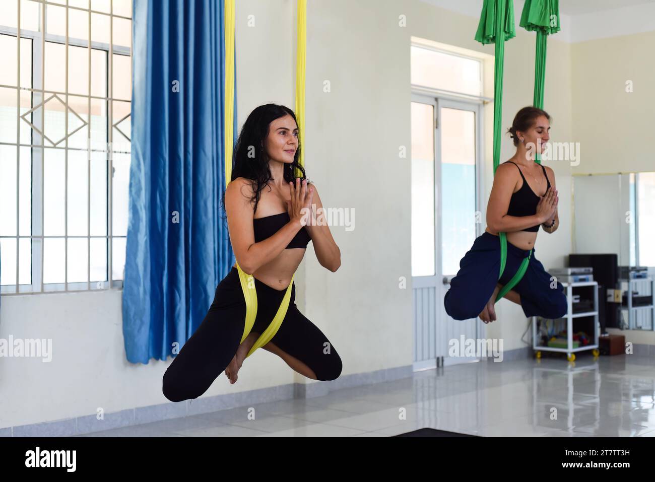 Aerial yoga training hi-res stock photography and images - Alamy