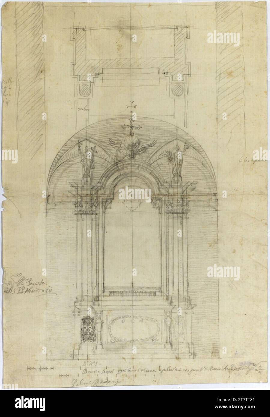 Francesco Borromini (Entwerfer in) Siena, house , Altar. Paper, fine ...