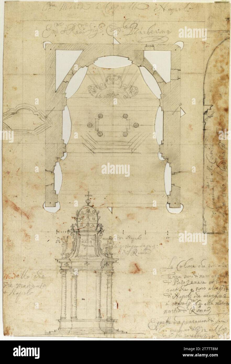 Francesco Borromini (Zeichner in) Neapel, S.Maria a Cappella Nuova ...