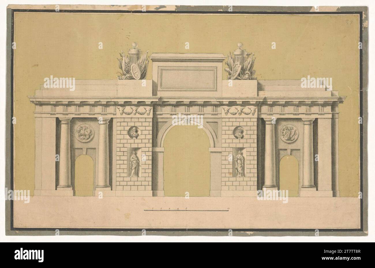 Francesco Borromini (Zeichner in) Ravenna, S.Vital, floor plan. Paper, medium -strong; Graphile ...