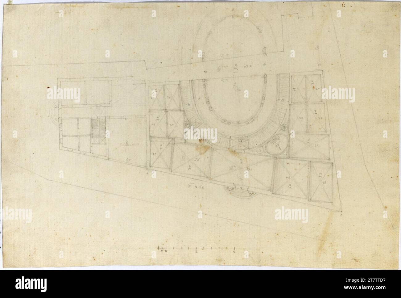 Francesco Borromini (Zeichner in) Rome, Palazzo Carpegna, project with ...