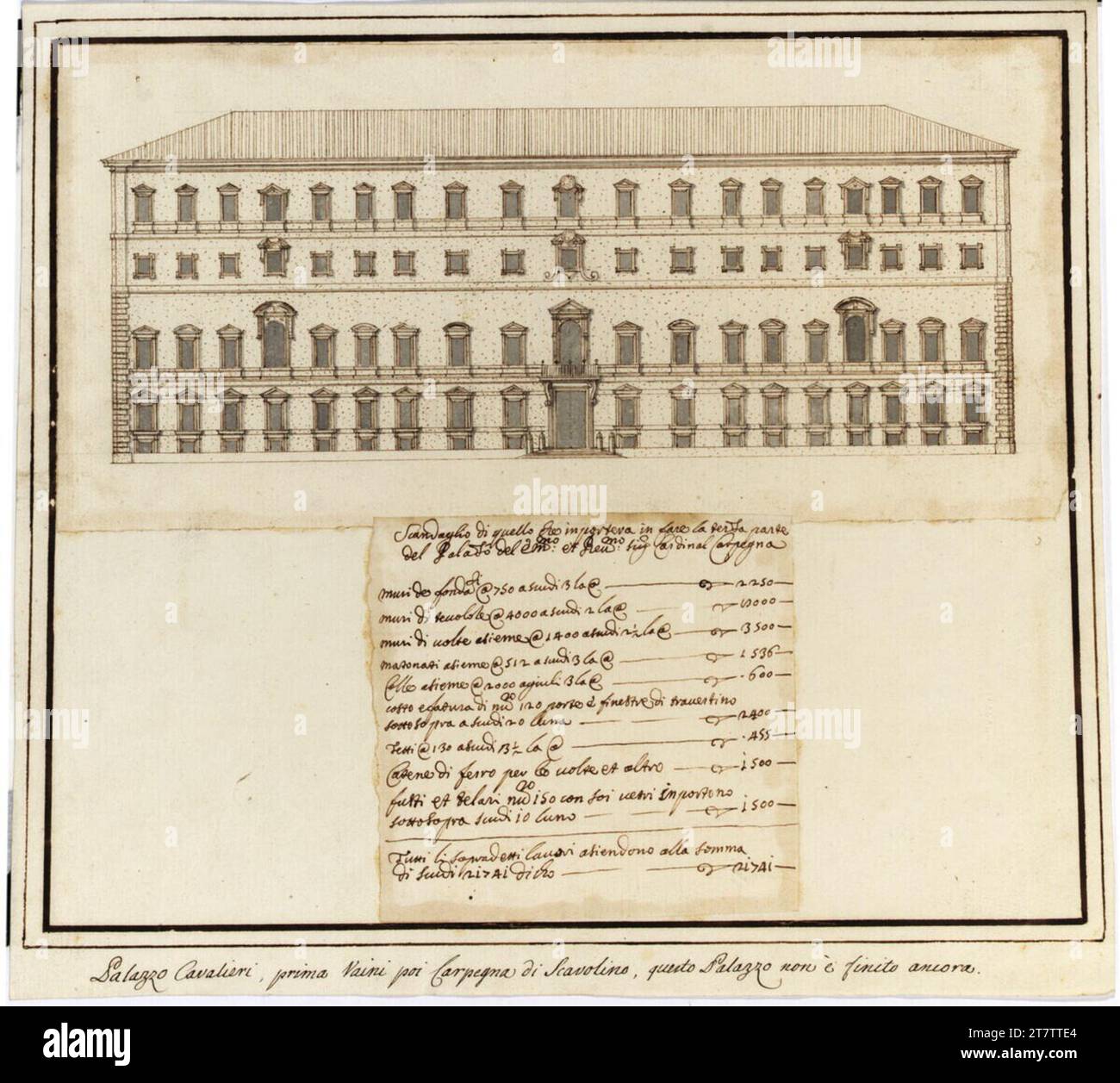 Francesco Borromini (Entwerfer in) Roma, Palazzo Carpegna, Westfassade ...