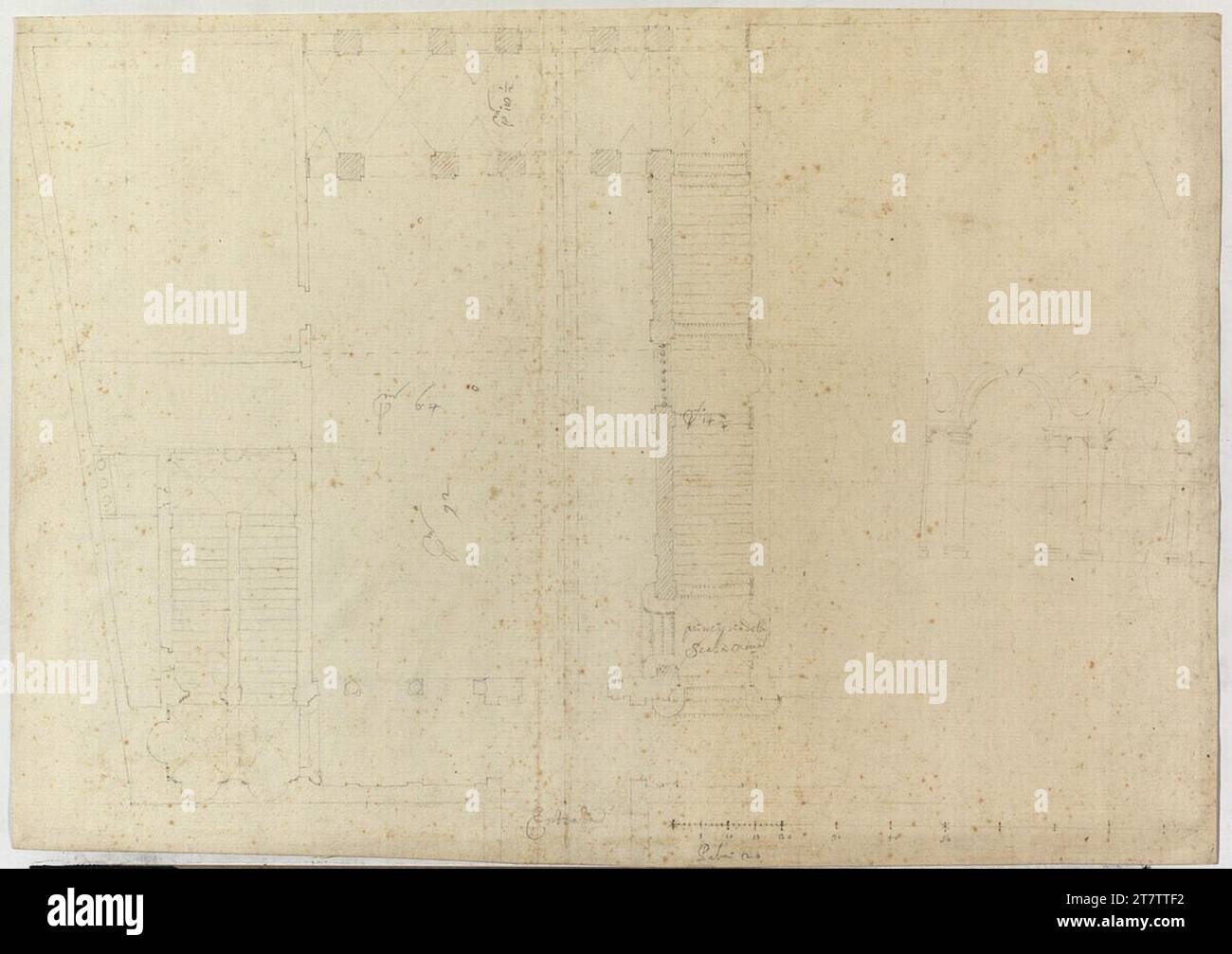Francesco Borromini (Zeichner in) Rome , Unsimmen, palace, floor plan ...