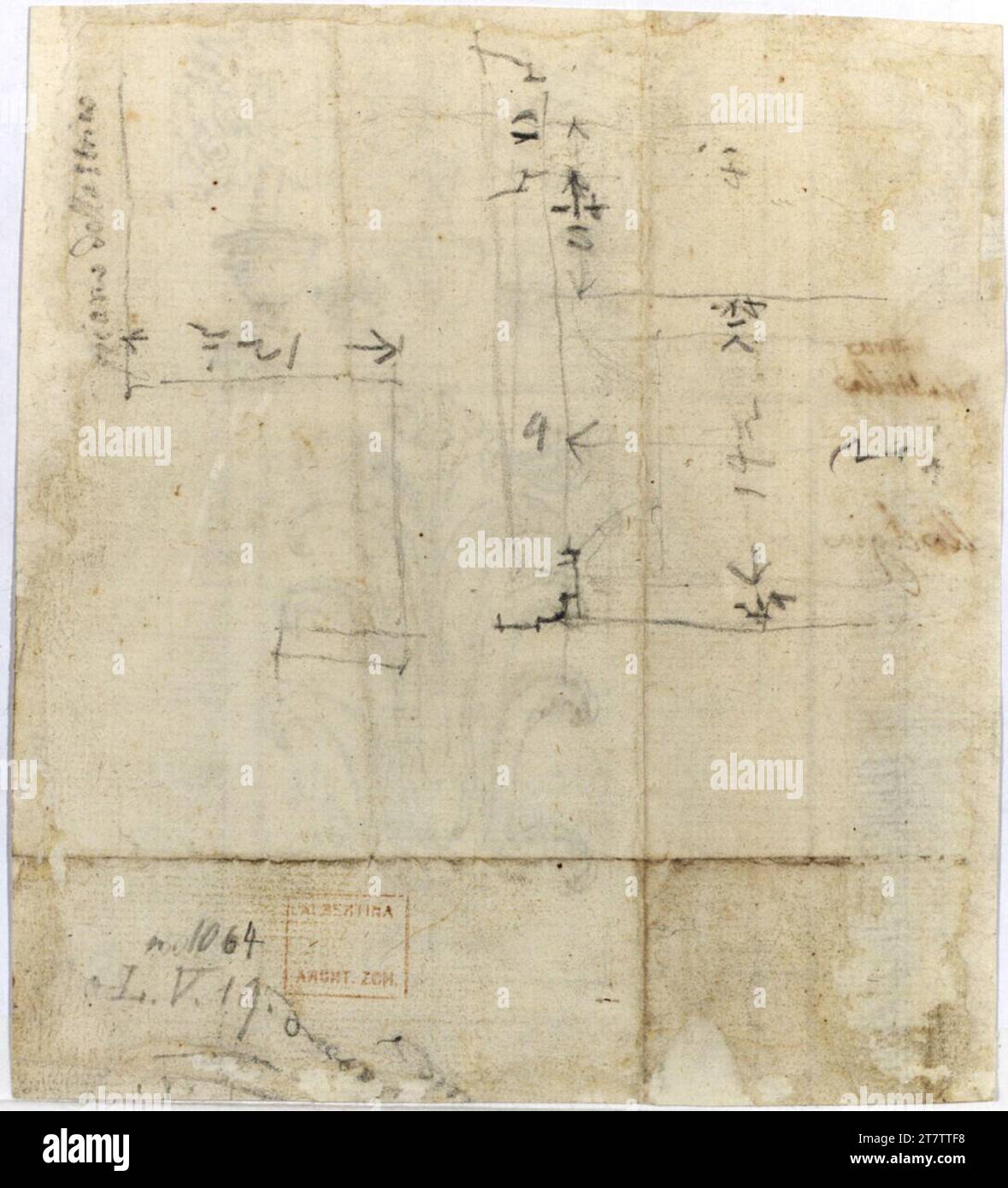 Francesco Borromini (Zeichner in) Roma, Palazzo Falconieri, Maßstudien ...
