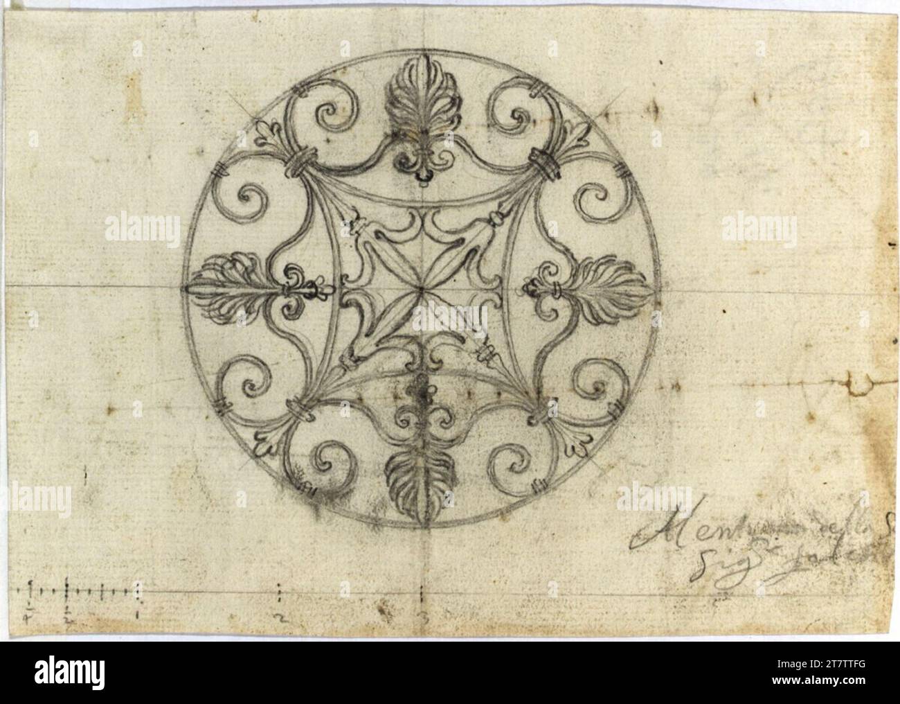 Francesco Borromini (Zeichner in) Roma, Palazzo Falconieri, Gittentwurf ...