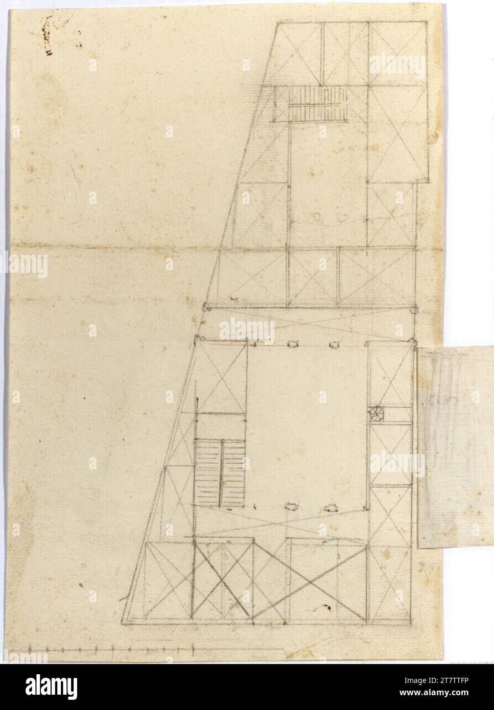 Francesco Borromini (Zeichner in) Rome, Palazzo Carpegna, schematic ...