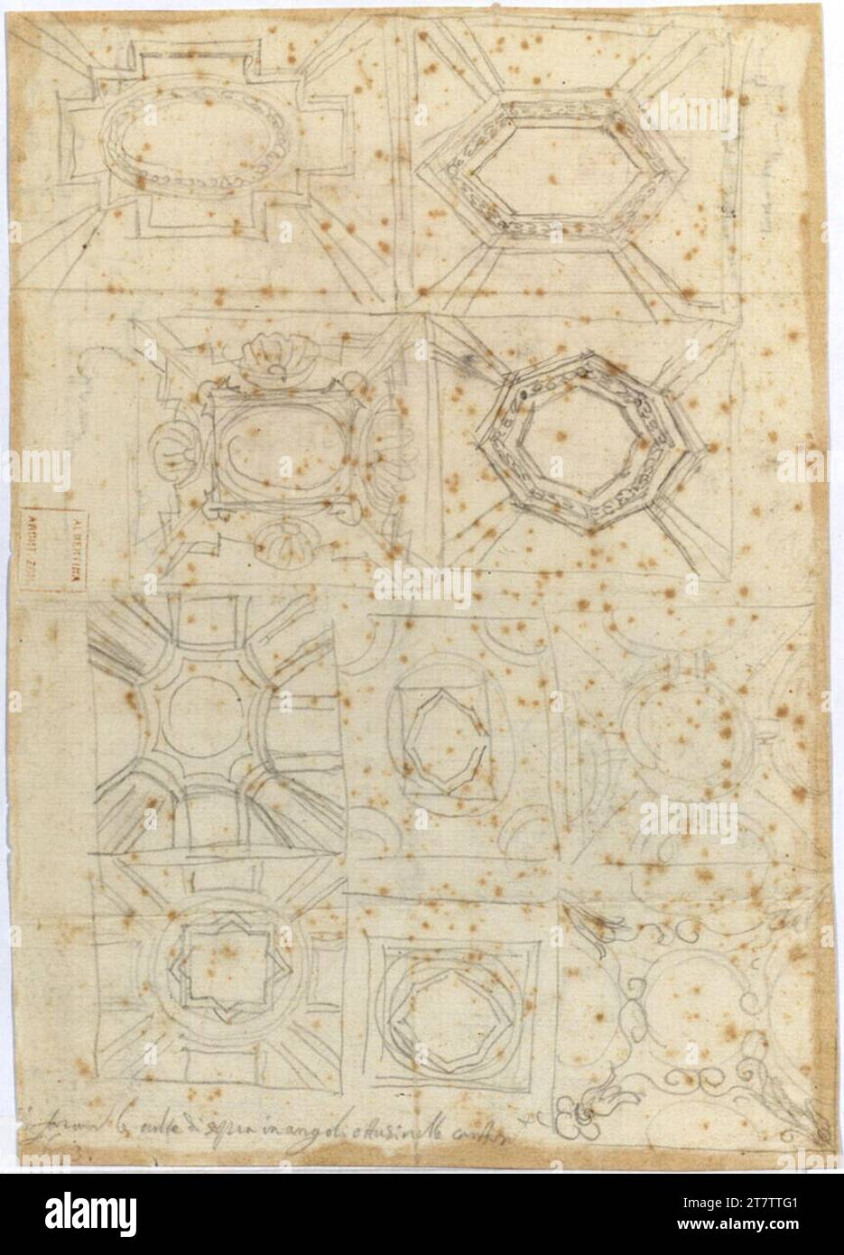 Francesco Borromini (Zeichner in) Rome, Palazzo Falconieri, cornice and ...