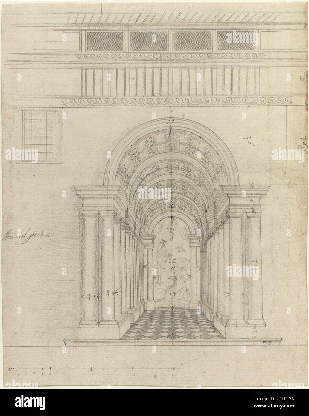 Francesco Borromini (Entwerfer in) Rome, Palazzo Spada, bogus ...