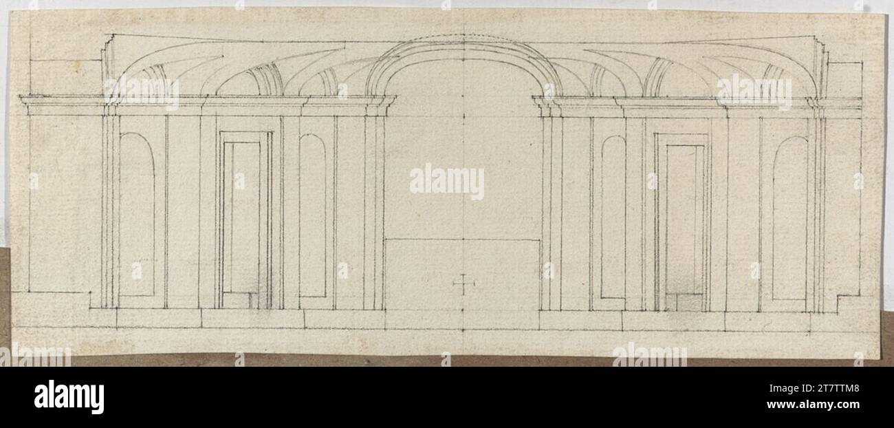 Francesco Borromini (Zeichner in) Rome, San Carlo all Quattro Fontane, Unterkirche, cut. Paper ...