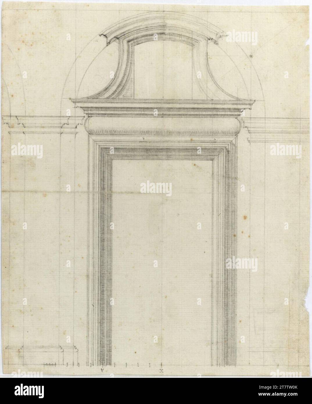 Francesco Borromini (Zeichner in) Rome, Oratorio dei Filippini, portal ...