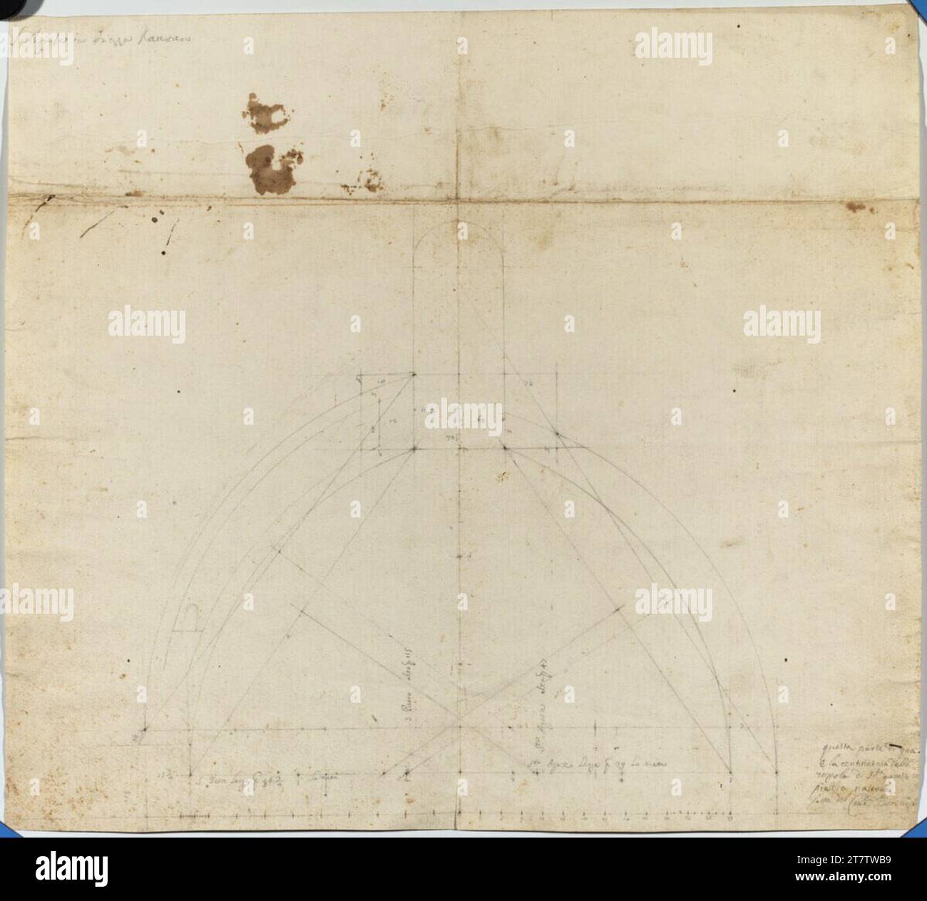 Francesco Borromini (Entwerfer in) Rome, Sant 'Agnese in Agone, Dome and Lantern, Schnittschema ...